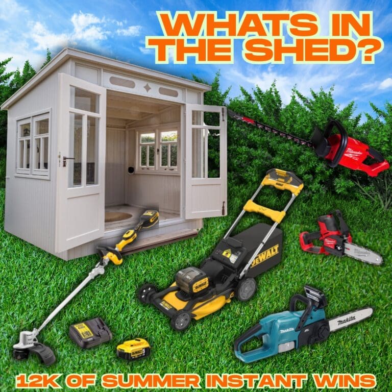 What's In The Shed? - Pick a Prize Instantly - 18V Strimmer Kit End ...