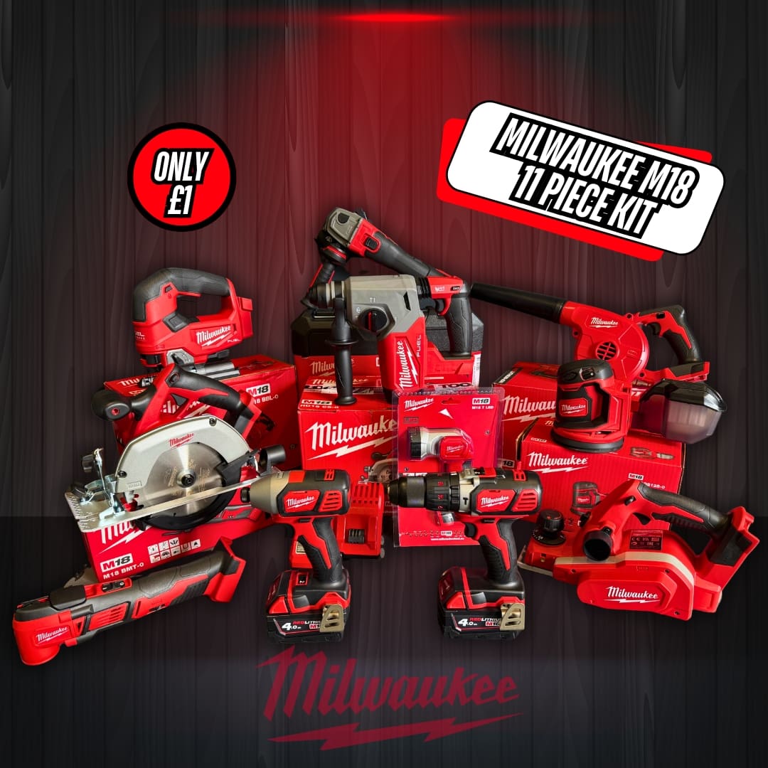 Milwaukee 11 Piece M18 Power Tool Mega Bundle *Only £1* - Ultimate Tool ...