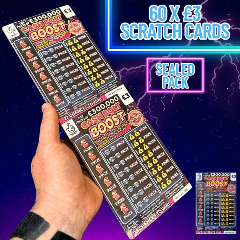 60 x £3 Sealed Trade Scratch Card Pack (CASH BOLT BOOST) - *£180 Worth ...